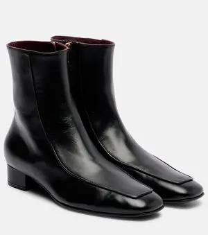 HERBERT LEVINE Leather Ankle Boots - Black