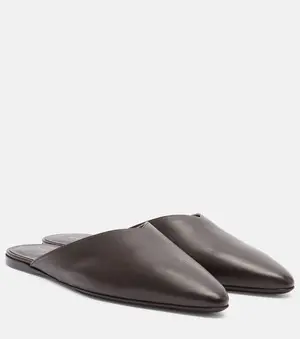 HERBERT LEVINE Homebody Leather Mules - Brown