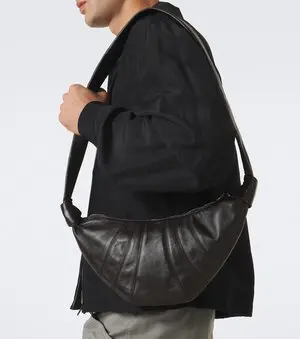 LEMAIRE Croissant Small Leather Shoulder Bag - Brown