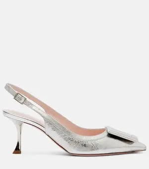 ROGER VIVIER Viv' In The City 65 Slingback Pumps - Silver