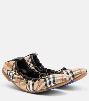 Burberry Fawn Check Ballet Flats Beige