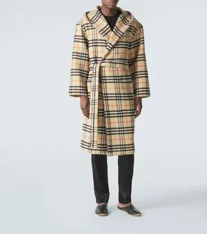 Burberry Check Wool And Cashmere Robe