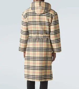 Burberry Check Wool And Cashmere Robe