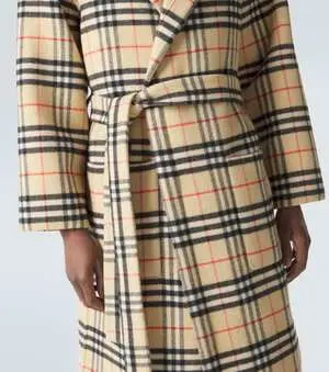 Burberry Check Wool And Cashmere Robe