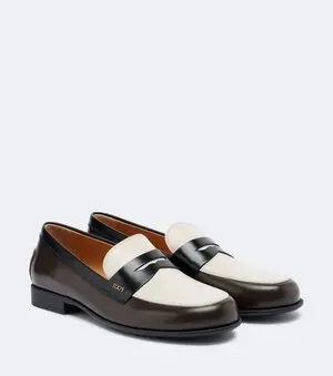 TOD'S Leather Penny Loafers - Black