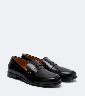 TOD'S Leather Penny Loafers - Black