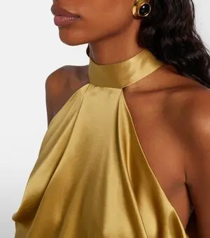 Nina Ricci Open-back Silk-blend Satin Top