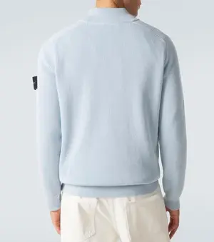 Stone Island Compass Cotton Half-zip Sweater - Blue