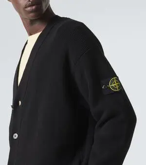 Stone Island Compass Cotton Cardigan - Black