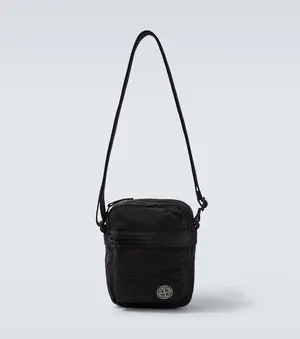 Stone Island Compass Poplin Shoulder Bag - Black