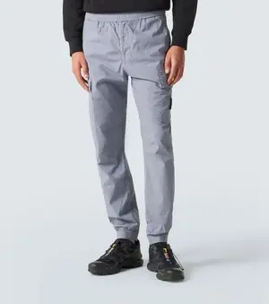 Stone Island Compass Cotton-blend Cargo Pants - Blue
