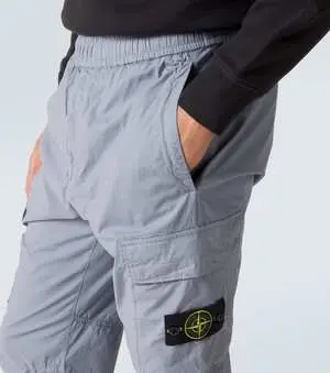 Stone Island Compass Cotton-blend Cargo Pants - Blue