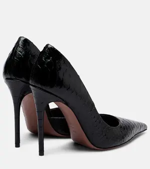 Paris Texas Vera 105 Snake-effect Leather Pumps