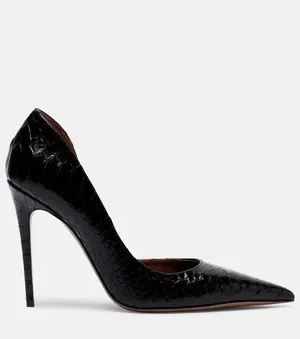 Paris Texas Vera 105 Snake-effect Leather Pumps