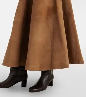 Altuzarra Varda Suede Midi Skirt - Brown