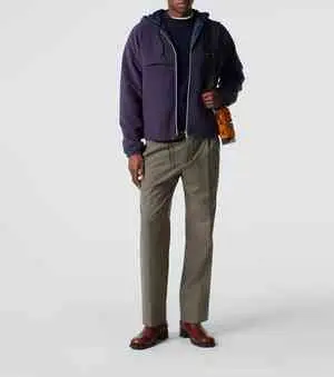 Prada Wool And Cotton Straight Pants - Green