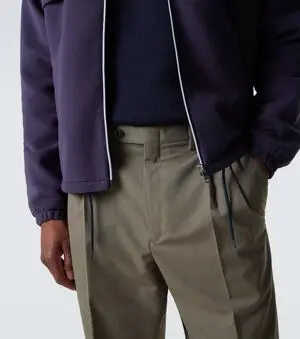 Prada Wool And Cotton Straight Pants - Green