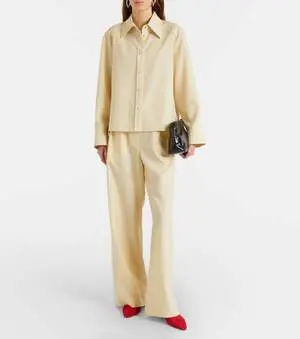 JIL SANDER Perforated Suede Ballet Flats - Red
