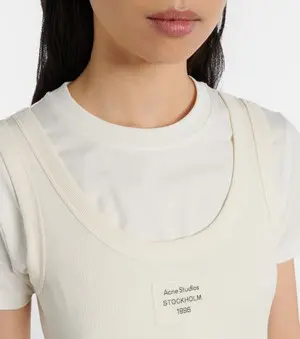 Acne Studios Layered Logo Cotton-blend T-shirt