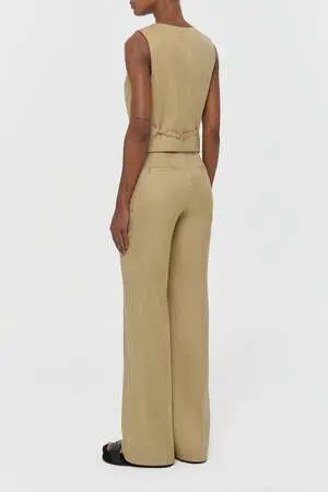 Gabriela Hearst Coleridge Vest In Virgin Wool, Silk, And Linen - Hay