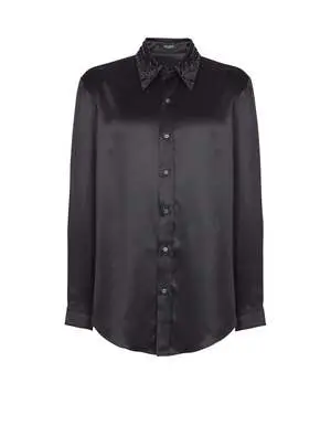 Balmain Silk Shirt With Crystals