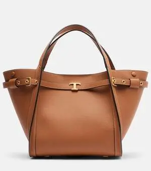TOD'S T Signature Small Leather Tote Bag
