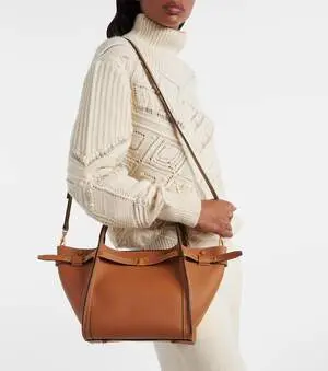 TOD'S T Signature Small Leather Tote Bag