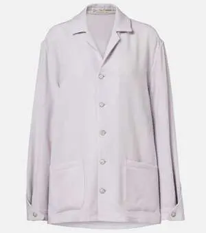 GOD'S TRUE CASHMERE Affirmations Cashmere Pajama Shirt - Silver