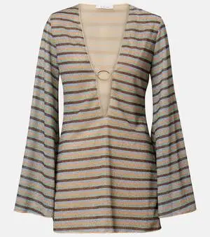 Oseree Lumiere Striped Mini Dress - Multicoloured