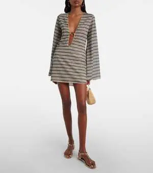 Oseree Lumiere Striped Mini Dress