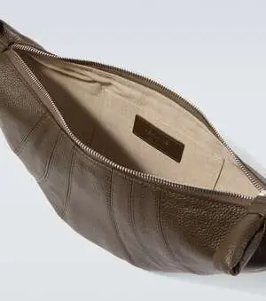 LEMAIRE Small Croissant Leather Shoulder Bag - Brown