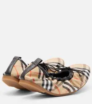 Burberry Check Fabric Ballerina Flats