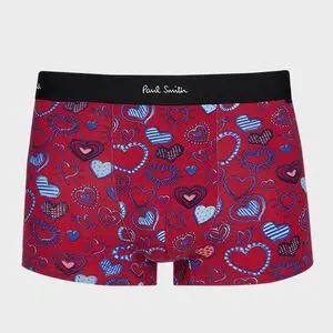 Paul Smith Burgundy 'doodle Heart' Boxer Briefs - Red