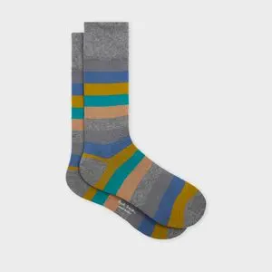 Paul Smith Cotton-blend Striped Socks - Grey