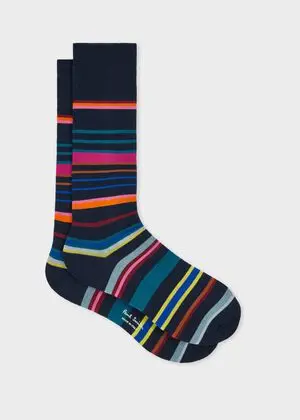 Paul Smith Multistripe Socks - Blue