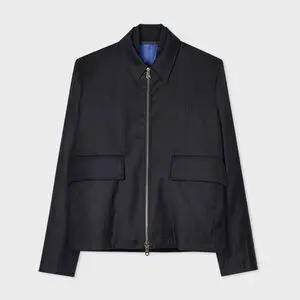 Paul Smith Pinstripe Wool Zip Jacket