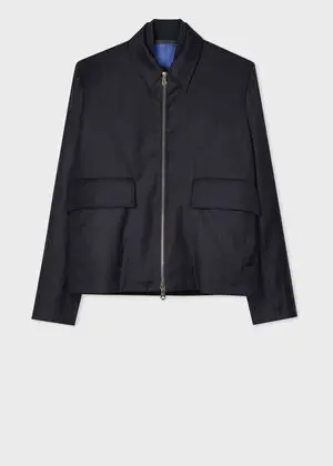 Paul Smith Pinstripe Wool Zip Jacket