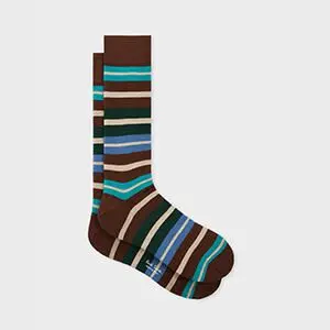 Paul Smith Multistripe Socks - Brown