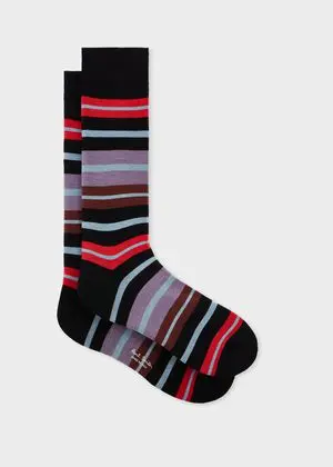 Paul Smith Multistripe Socks - Black