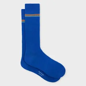 Paul Smith Signature Stripe Trim Socks - Blue