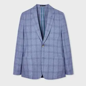 Paul Smith Sky Cotton-linen Check Unlined Blazer