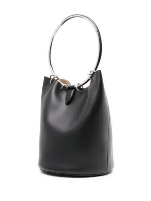 Alaïa Ring Large Leather Bucket Bag - Black