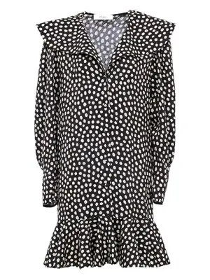 Chloé Dotted Silk Short Dress - Black