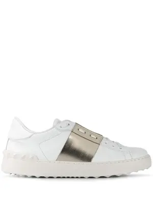 Valentino Garavani Leather Sneakers - Silver