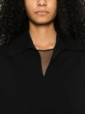 JIL SANDER Cropped Polo Shirt - Black