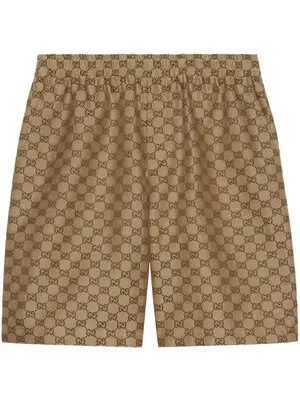 Gucci Gg Linen Shorts - Beige