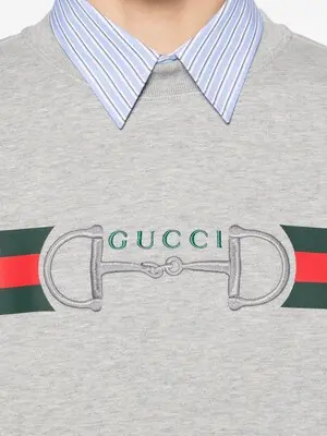 Gucci Logo Cotton Sweatshirt - Grey