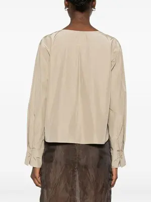 FORTE_FORTE Cotton Blend Blouse - Beige