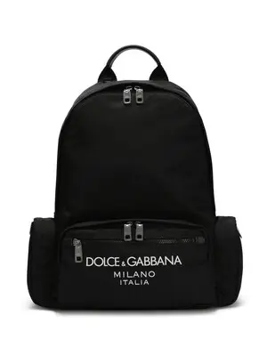 Dolce & Gabbana Backpack With Logo Print - Black
