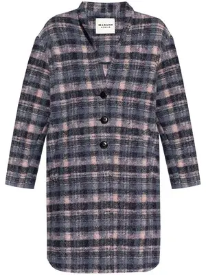 MARANT ETOILE Gabriel Wool Blend Coat - Purple